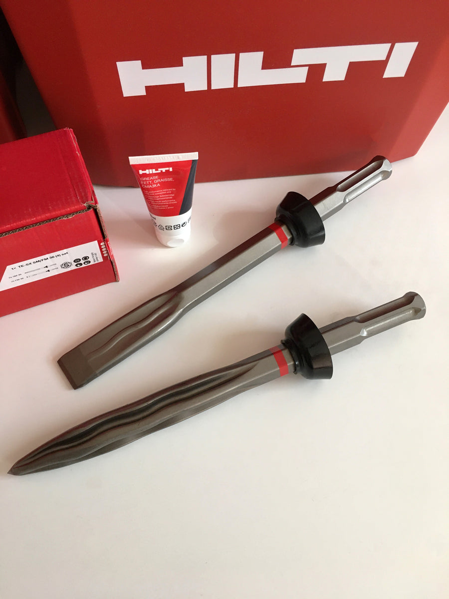 Original set of Pointed Chisel TE-SX SM 36 / Flat Chisel TE-SX FM 36 HILTI TE805 TE905 TE800 ...